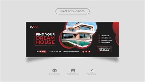 Premium Vector Real Estate Home Sale Social Media Facebook Cover Template In Eps