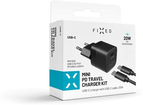 Fixed Mini Set Nabíjačky S Usb C Výstupom A Usb C Usb C Káblom Pd 1m