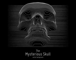 Skull Constructed With Green Binary Code Vector Image