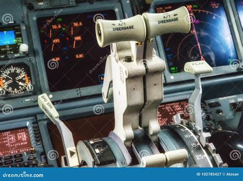 Aircraft Throttle Stock Image Image Of Detail People 102785427