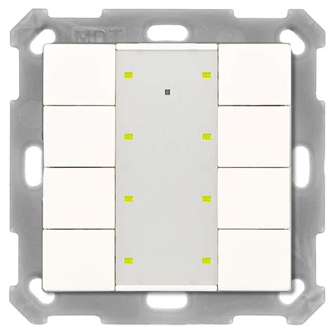 KNX RF Push Button Plus Gang With Actuator White Glossy Finish Ctrl