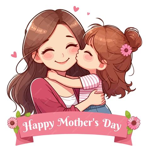 Día De La Madre Concepto De Diseño Vector Feliz Madre E Hija Vector