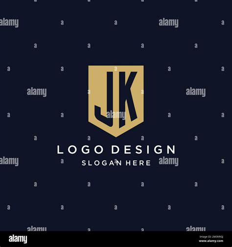 Jk Monogram Initials Logo Design With Shield Icon Template Stock Vector Image And Art Alamy