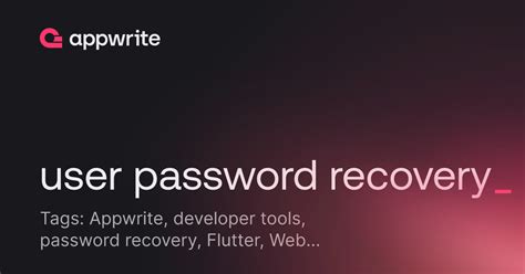 User Password Recovery Threads Appwrite