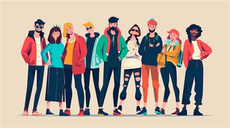 Diverse Group Of Friends Cartoon Characters Vector Illustration Premium Ai Generated Vector