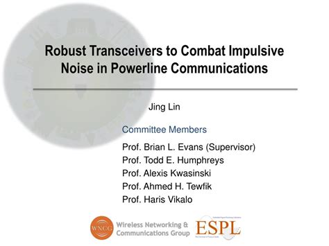 Ppt Robust Transceivers To Combat Impulsive Noise In Powerline Communications Powerpoint