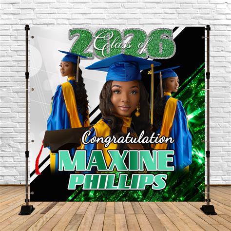 Graduation Backdrop Ideas Green Flash Customized Party Graduation Back