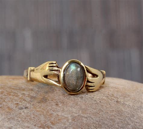 Buy Labradorite Ring Clasped Brass Ring Blue Gemstone Rings Unique