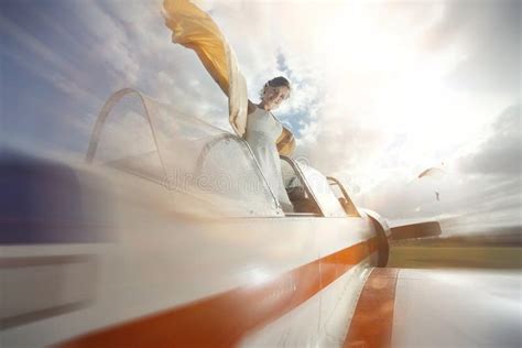 Girl In Small Plane Stock Image Image Of Small Professional 63309693
