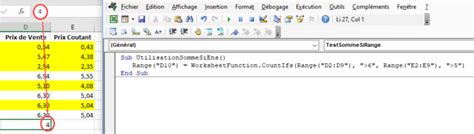VBA Fonctions NB SI Et NB SI ENS Automate Excel