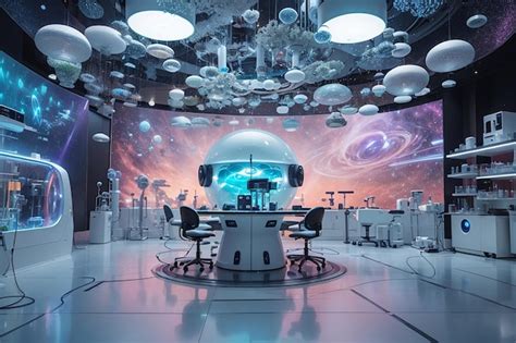 Premium Ai Image Virtual Ai Futuristic Science Lab