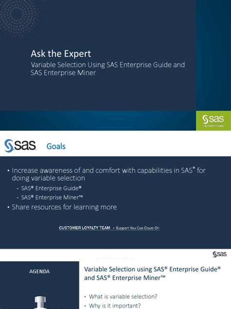 variable selection in sas enterprise guide and sas enterprise miner