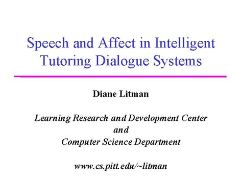 Speech And Affect In Intelligent Tutoring Dialogue Systems