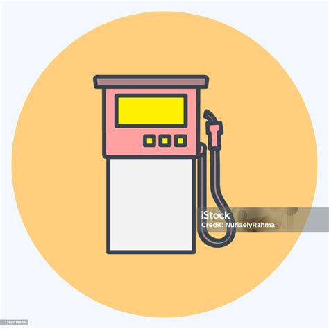 아이콘 가솔린 펌프 교육 기호에 적합합니다 컬러 메이트 스타일 편집 가능한 간단한 디자인 디자인 템플릿 벡터 간단한 그림 0명에