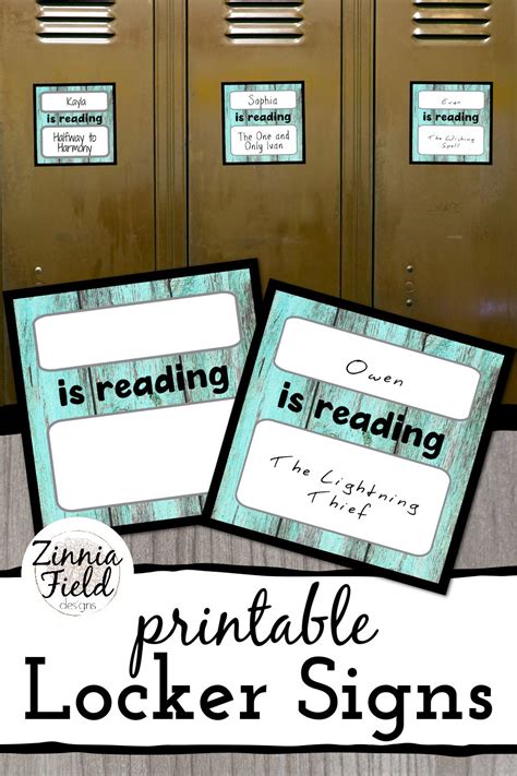 Reading Locker Signs