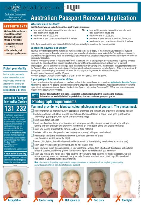 Australian Passport Renewal Template — Pdf Form