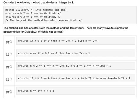 Solved Consider The Following Method That Divide Solutioninn