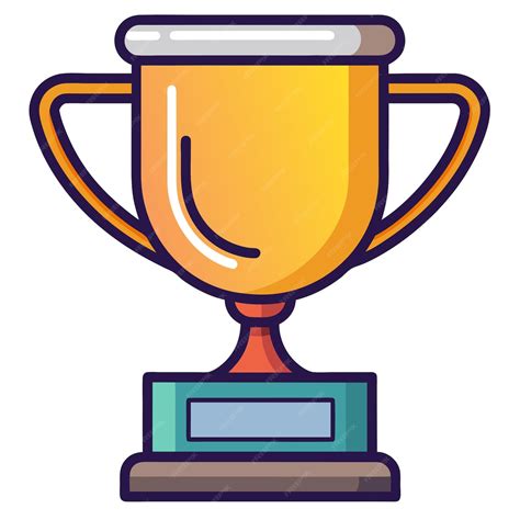 Trophy Vector Clipart Cartoon Style Vector Illustration Premium Ai