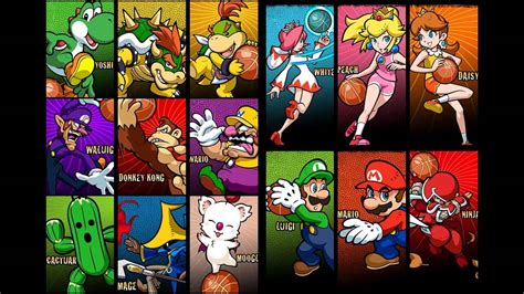 Mario Slam Basketball Music Character Select Youtube