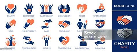 자선 아이콘이 설정되었습니다 손 기부금 하트 화합 등의 컬렉션 벡터 그림입니다 어떤 색상으로도 쉽게 변경할 수 있습니다 아이콘에