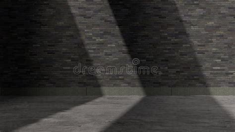 Outdoor Space With Uneven Bricks And Smooth Concrete With Sharp Shadows