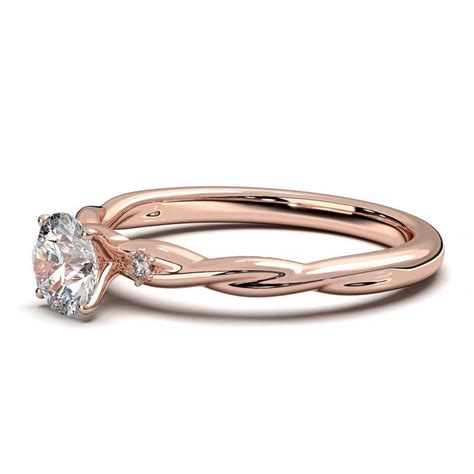 Twisted Solitaire Engagement Ring With Sparkling Lab Grown Diamonds