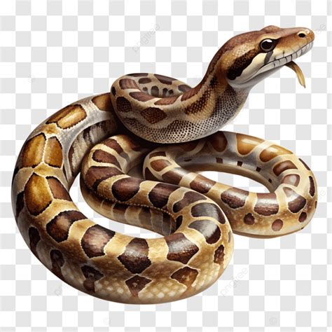 Brown Python Snake With Black Background Animal Clipart Illustration