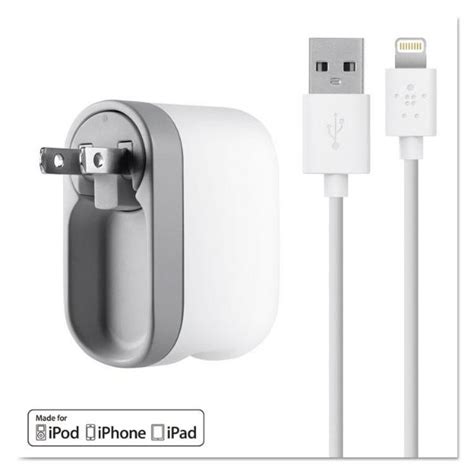 Swivel Charger 21 Amp Port Detachable Lightning Cable White
