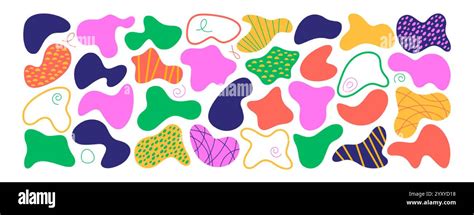 Set Of Liquid Organic Shapes Irregular Form In Vibrant Colors Colorful Simple Freeform