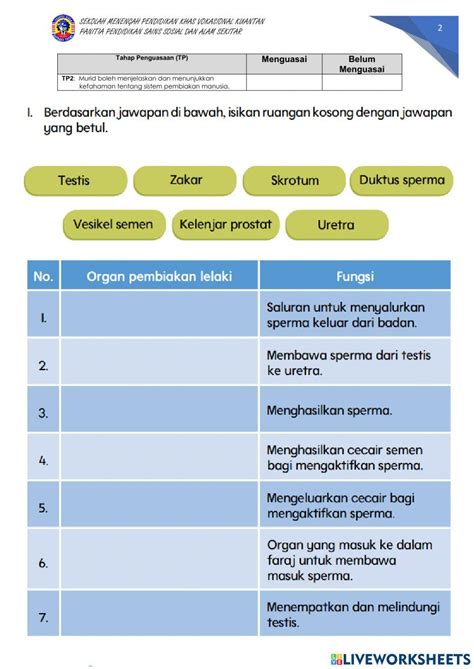 Ting 4 Unit 1 Manusia Tp1 Tp2 Tp3 Tp4 Online Exercise For Live