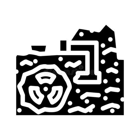Uranium Mining Nuclear Energy Glyph Icon Vector Illustration Stock