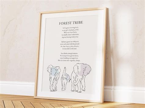 Elephant Forest Female Tribe Poem Printable Digital Download