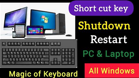 How to shutdown Laptop using keyboard || shutdown short cut key in Laptop PC || Restart Short ...