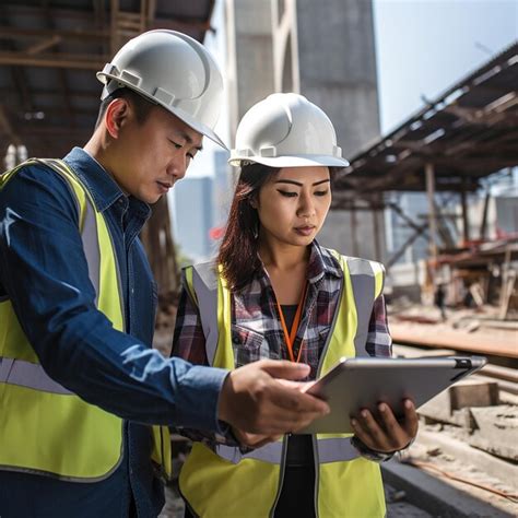Premium Photo Competent Female Engineer Overseeing Building Construction