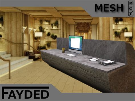 Second Life Marketplace Fayded Log Reception Desk