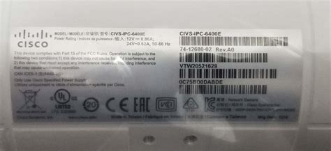 NEW CISCO CIVS IPC 6400E Cisco IP Camera 1080p HD Res Bullet Cam IR NEW OPEN BOX At 50000 Unit