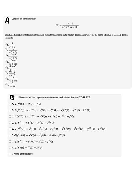 Solved Consider the rational function А F s 2 3 52 Chegg com