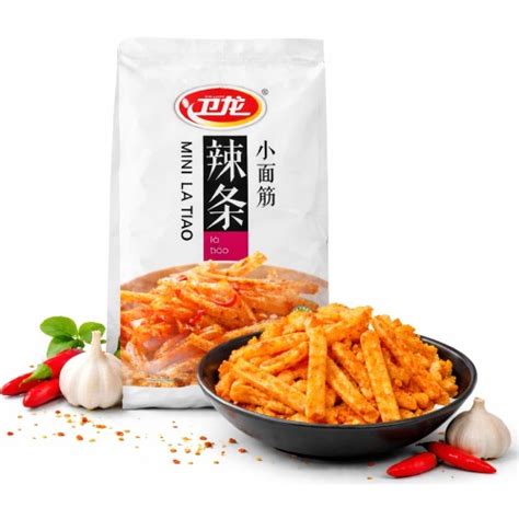 Chińska Pikantna Przekąska Snack Mini La Tiao Hot And Spicy 360g Wei Long