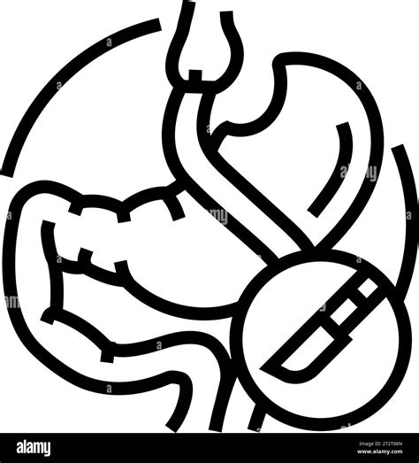 Gastric Bypass Gastroenterologist Line Icon Vector Illustration Stock