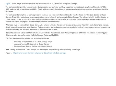 Solution Architecture Archive To Object Storage Using Dell