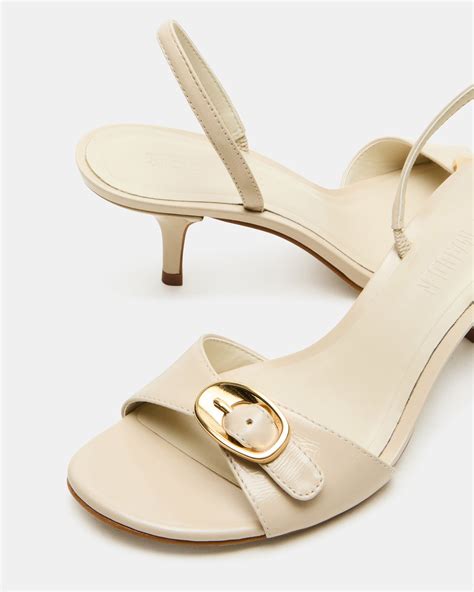 Henrietta Bone Leather Slingback Square Toe Womens Heel Steve Madden