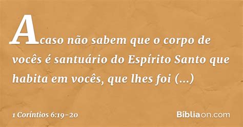 1 Coríntios 619 20 Bíblia