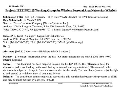 Pdf Project Ieee P802 15 Working Group For Wireless Personal Area Networks Wpans 802 15 3