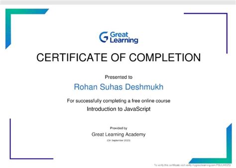 Rohan Deshmukh On Linkedin Greatlearning Javascript Javadeveloper Fresherscareer