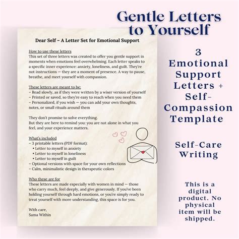 Gentle Letters To Yourself Emotional Wellbeing Self Care Writing 3