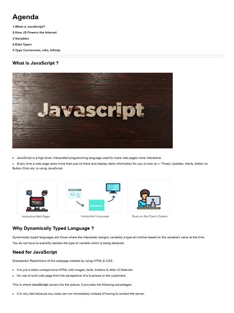 01 Introduction To Javascript Pdf Boolean Data Type Java Script