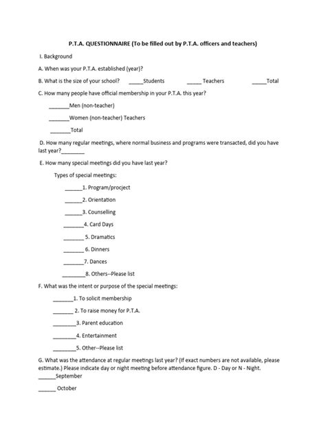 Sample Questionnaires Pdf Questionnaire