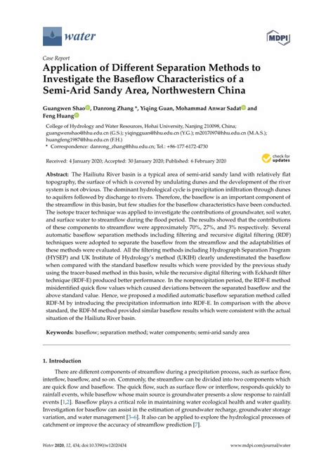 Pdf Application Of Different Separation Methods To Investigate