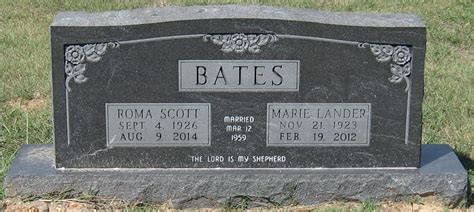 Roma Scott Scotty Bates Find A Grave Memorial