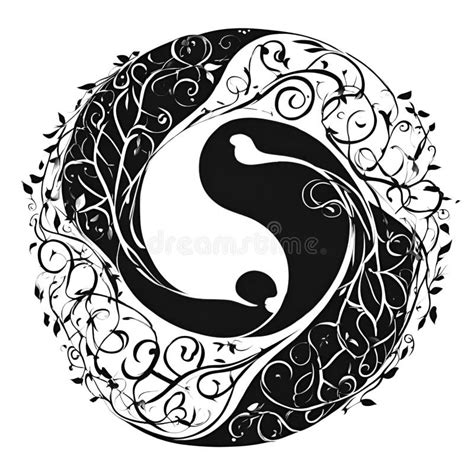 This Yin Yang Symbol With Intricate Swirls And Delicate Stock